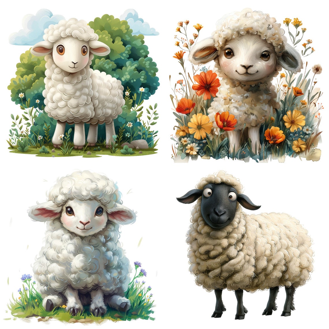 Cartoon Sheep PNG Clipart, Adorable Sheep Illustration, Animated Sheep ...