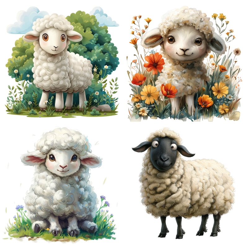 Cartoon Sheep PNG Clipart, Adorable Sheep Illustration, Animated Sheep ...