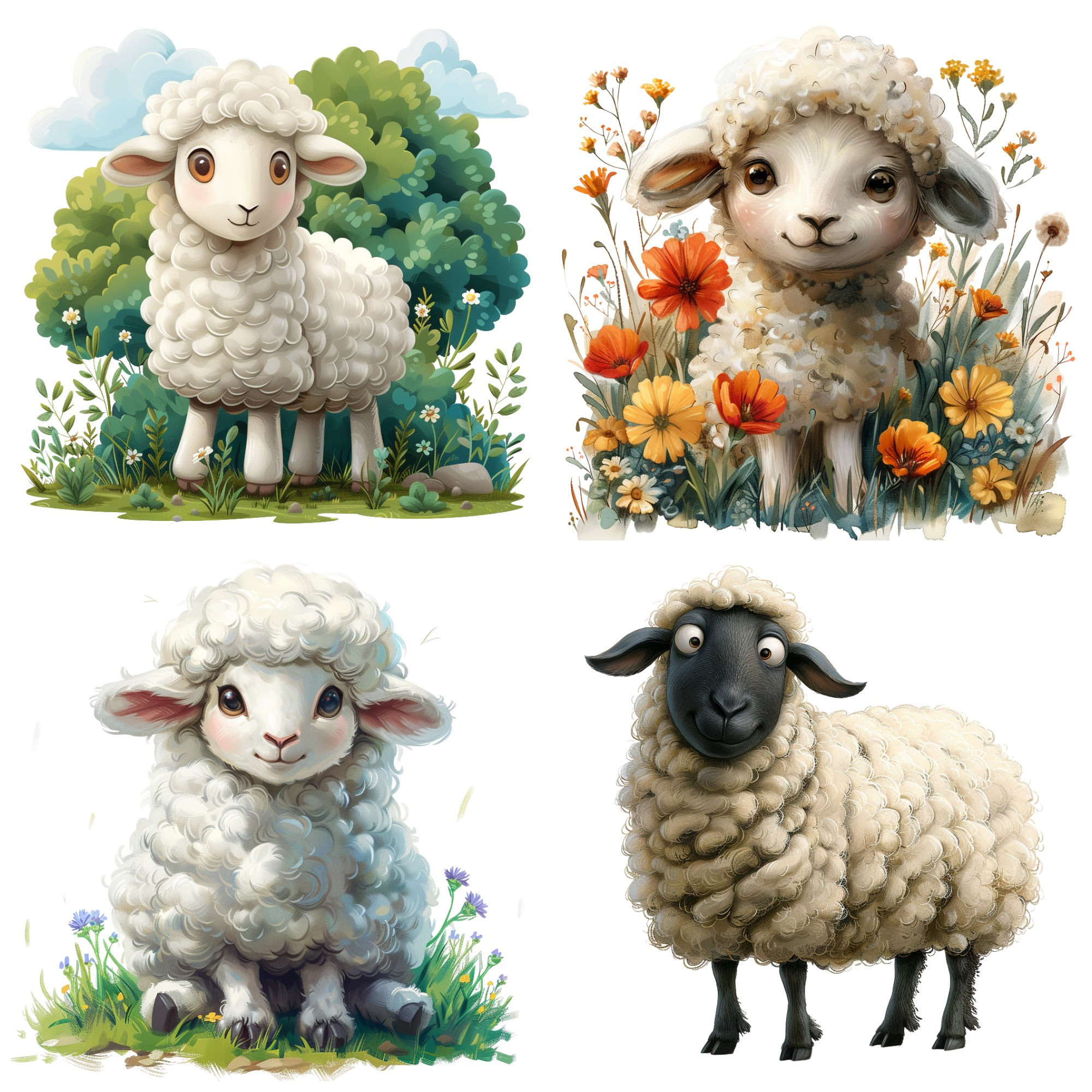 Cartoon Sheep PNG Clipart, Adorable Sheep Illustration, Animated Sheep ...