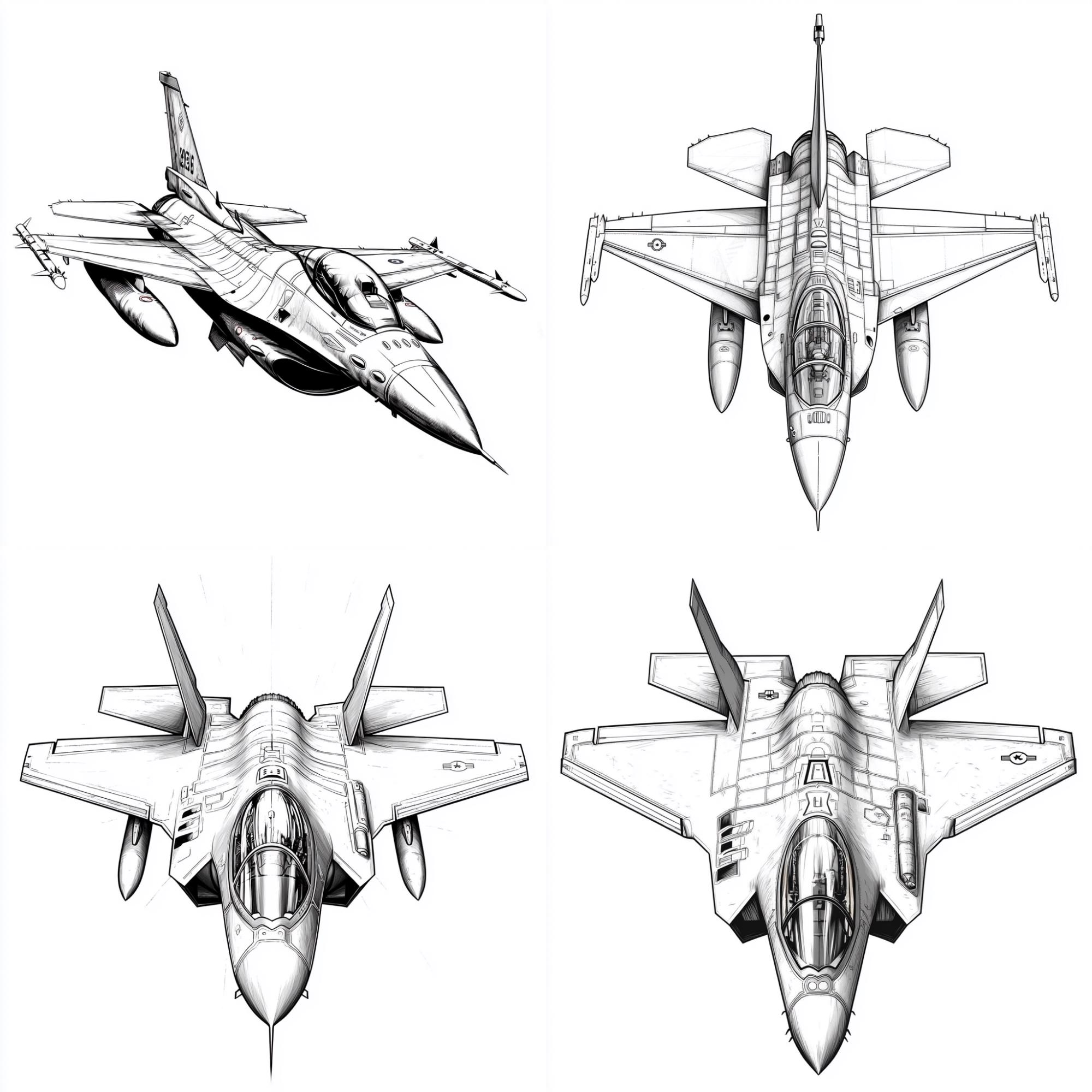 33 Modern Jet Fighter Line Art PNG Clipart Bundle, Abstract Line Art ...