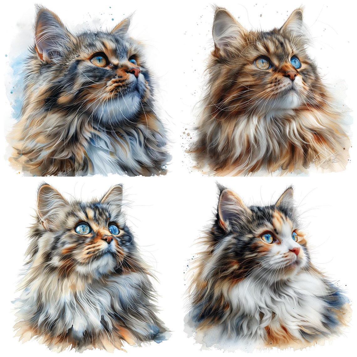 Norwegian Forrest Cat Breed PNG Clipart, Watercolor 35 Northern Europe ...