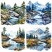 Rushing River PNG Landscape Clipart, Watercolor River Rapids Scenery ...