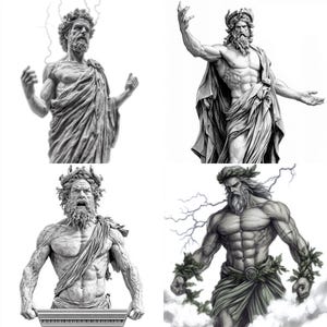35 Zeus PNG Clip Art Bundle, Watercolor Greek God Zeus Art Images, Zeus ...