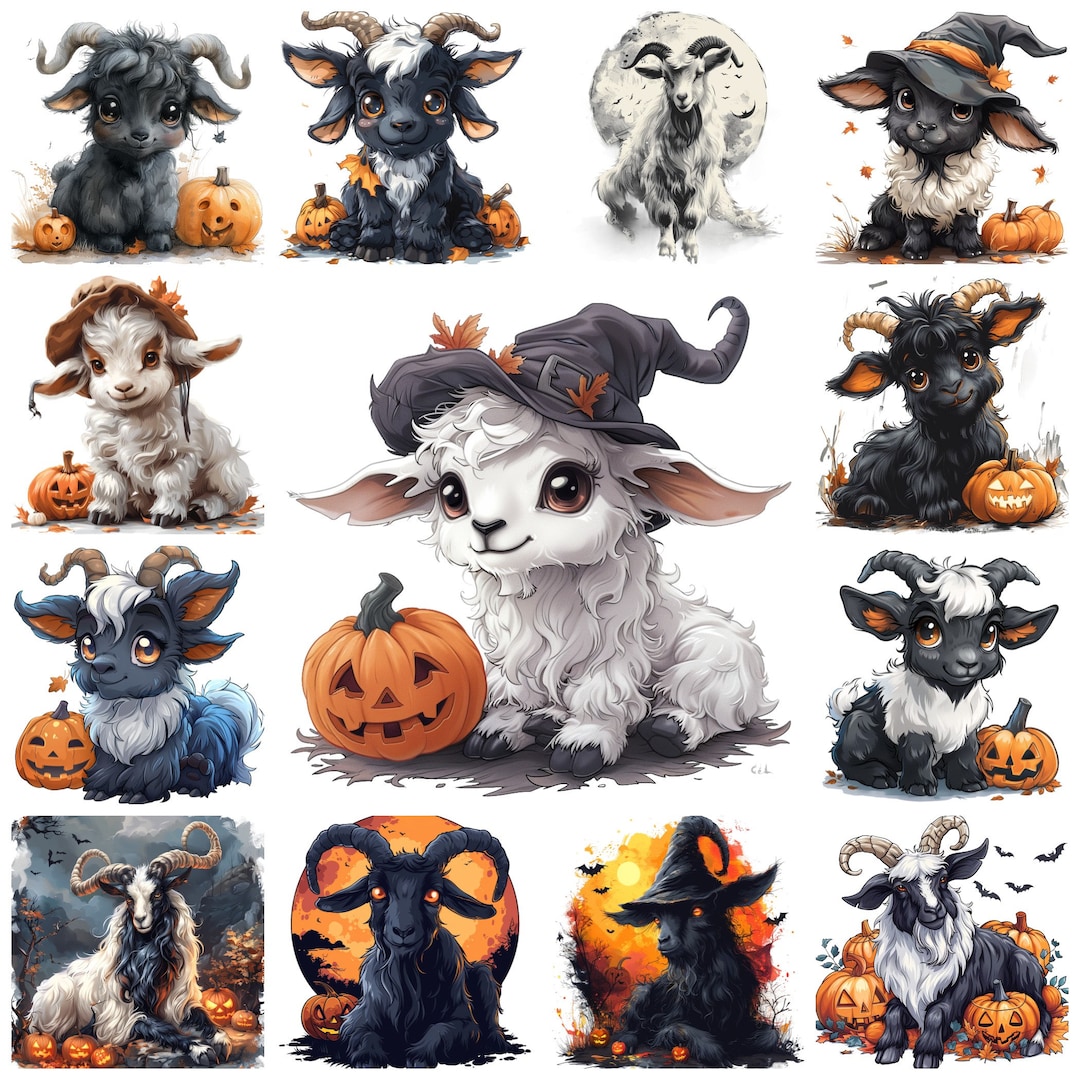47 Halloween Goat PNG Clipart, Watercolor Adorable Halloween Costume ...