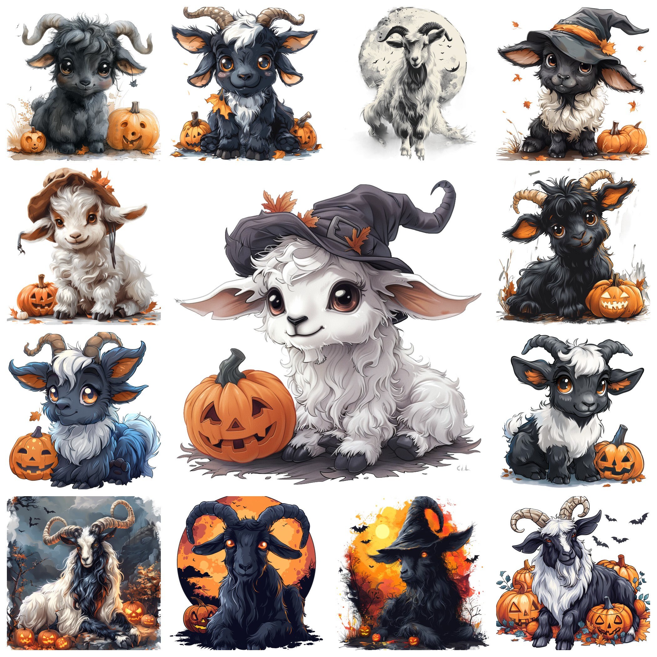 47 Halloween Goat PNG Clipart, Watercolor Adorable Halloween Costume ...