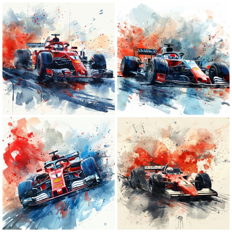 Formula 1 PNG Clipart, Watercolor F1 Race Car Poster Image, Motorsport ...