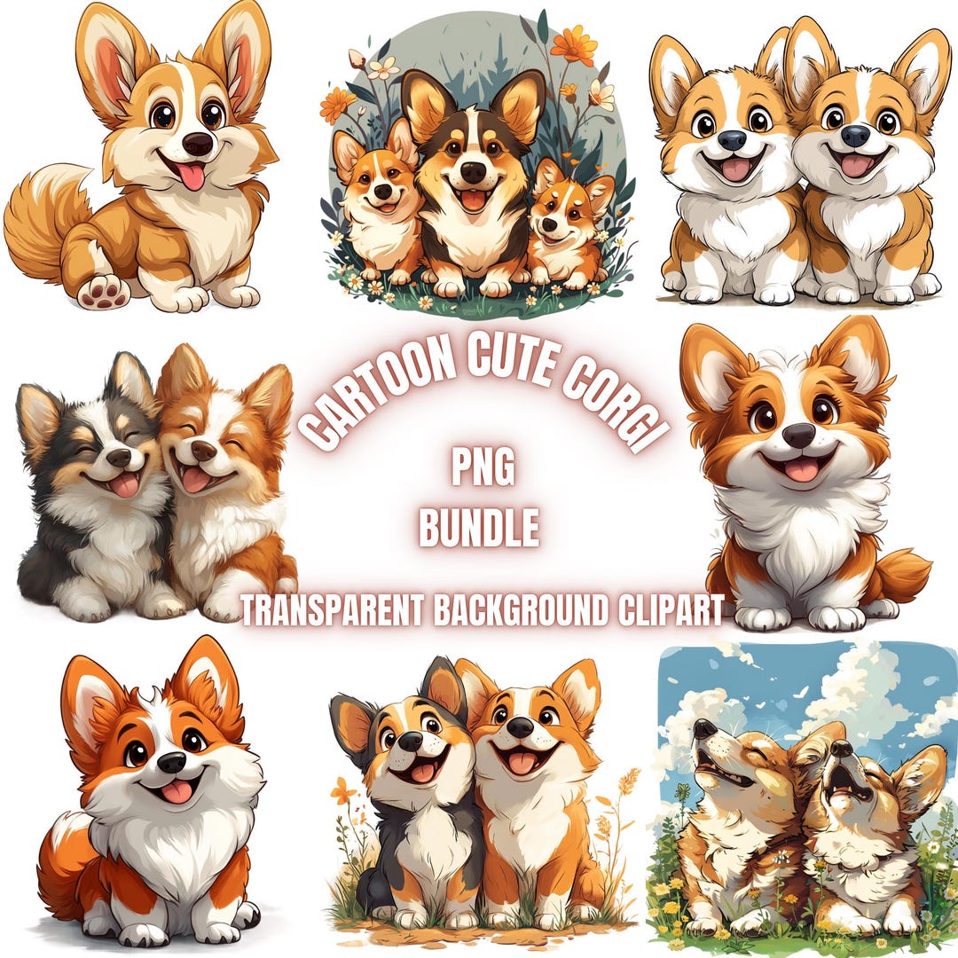 Cute Cartoon Corgi Dog Breed PNG Clipart, Adorable Welsh Corgi Pet ...