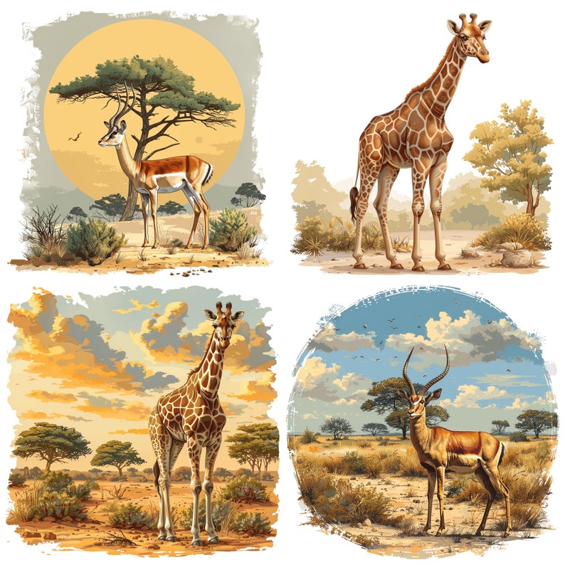 47 Africa Savannah Animals PNG Clipart , Watercolor Savanna Wildlife ...