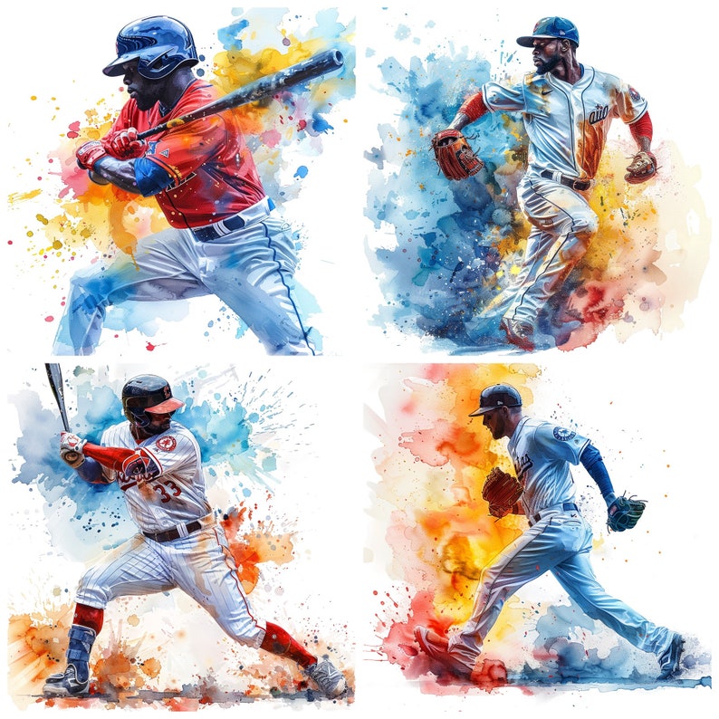 Baseball PNG Sport Game Clipart, Watercolor 47 Baseball Player Dynamic ...