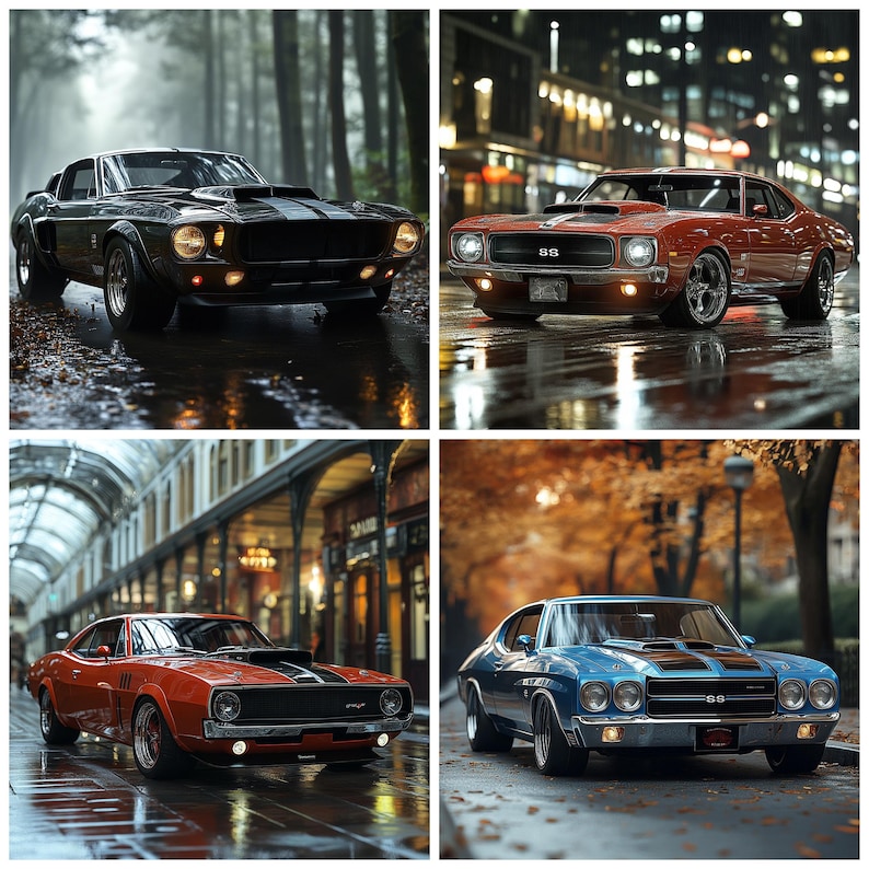 49 Sleek Muscle Car Photography PNG Bundle, Powerful Car Snapshot Image ...