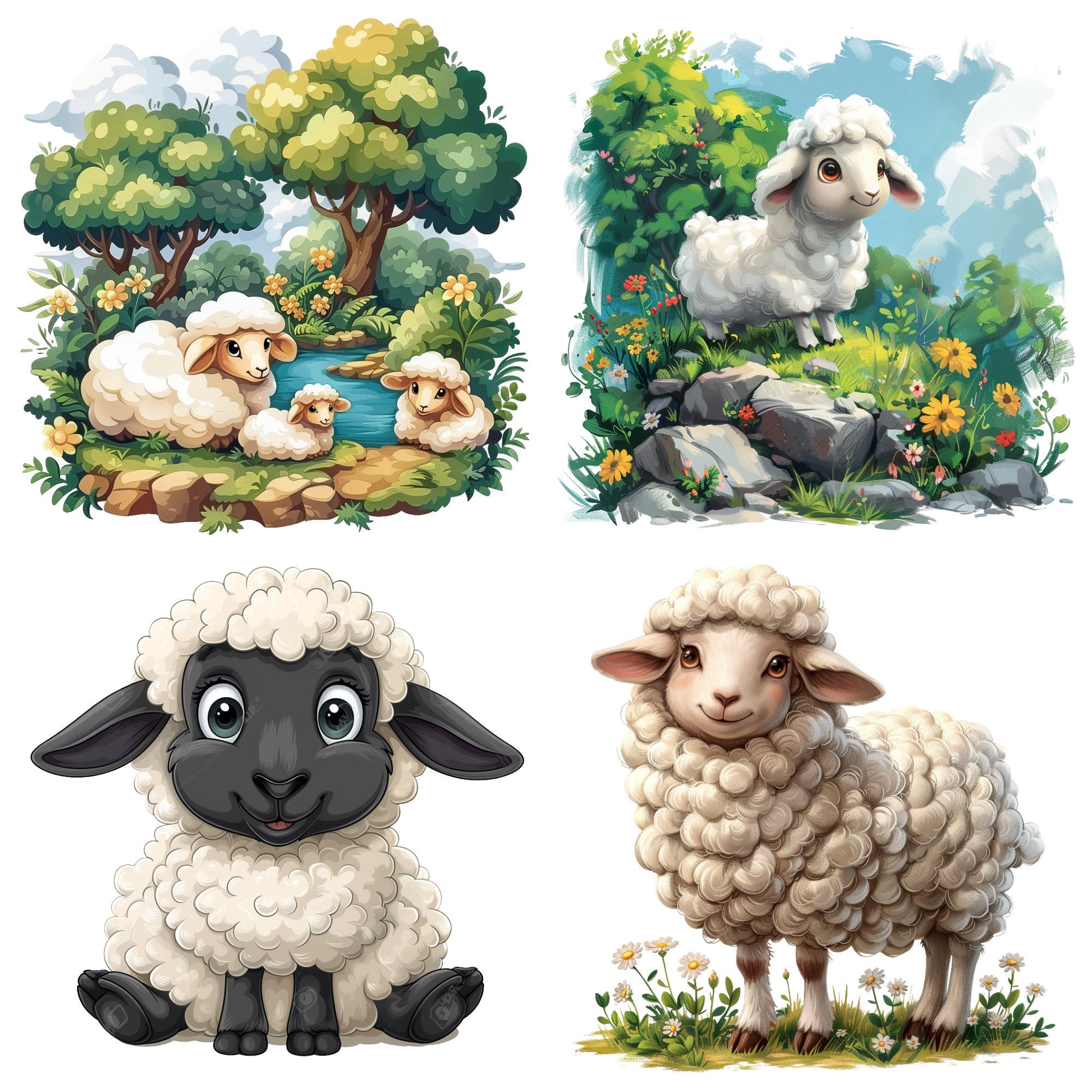 Cartoon Sheep PNG Clipart, Adorable Sheep Illustration, Animated Sheep ...