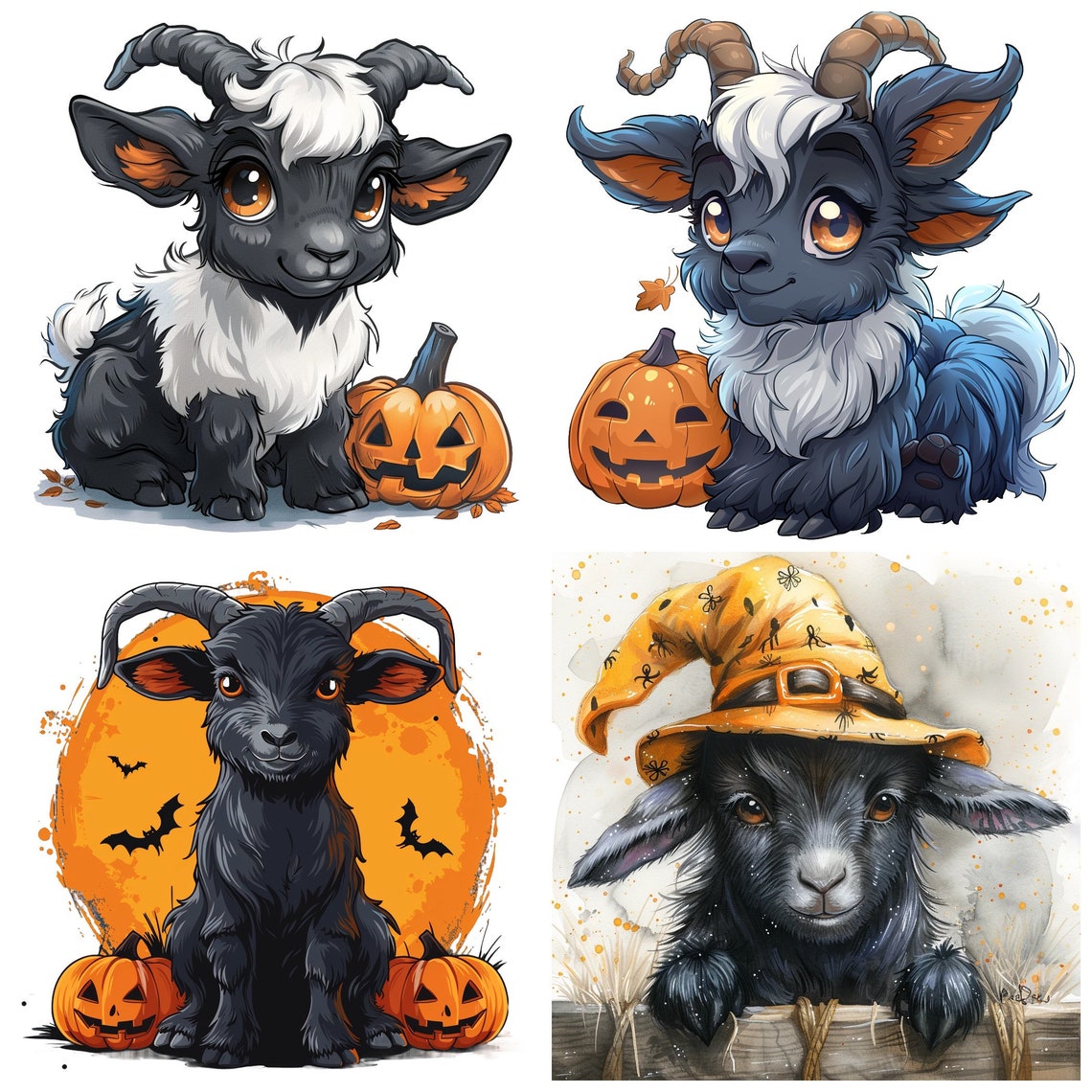 Watercolor Halloween Costume Goat PNG Clipart, Spooky Illustration ...