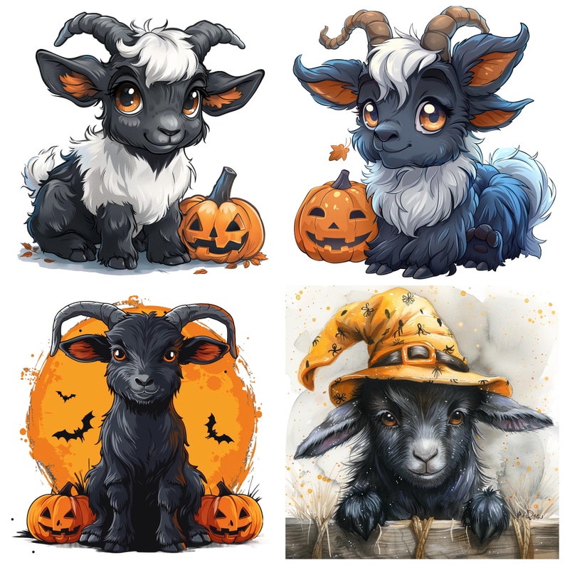 Watercolor Halloween Costume Goat PNG Clipart, Spooky Illustration ...