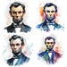 32 Abraham Lincoln PNG Clipart Bundle, Watercolor American Presidential ...