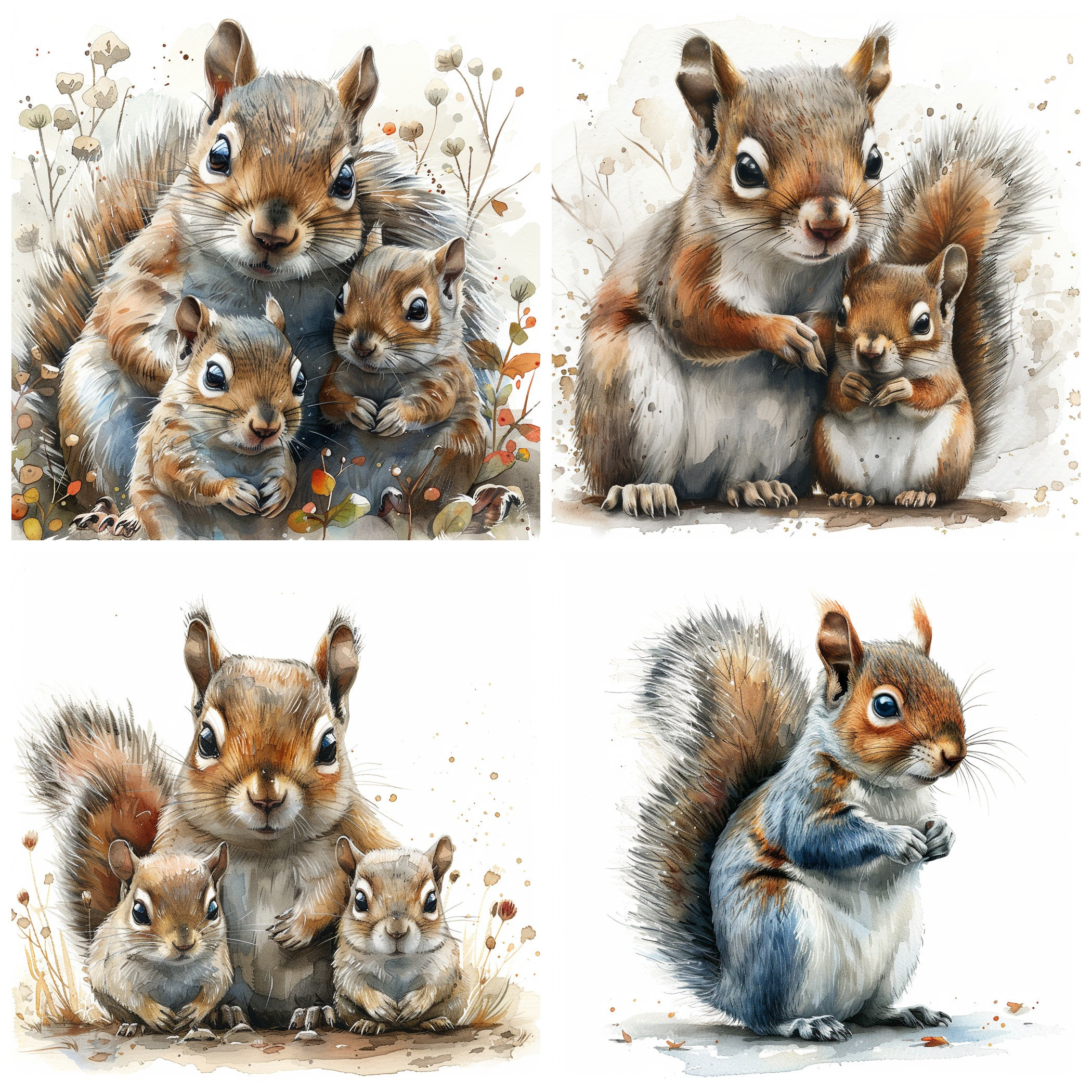26 Gray Squirrel PNG Clipart, Watercolor Eastern Gray Squirrel ...
