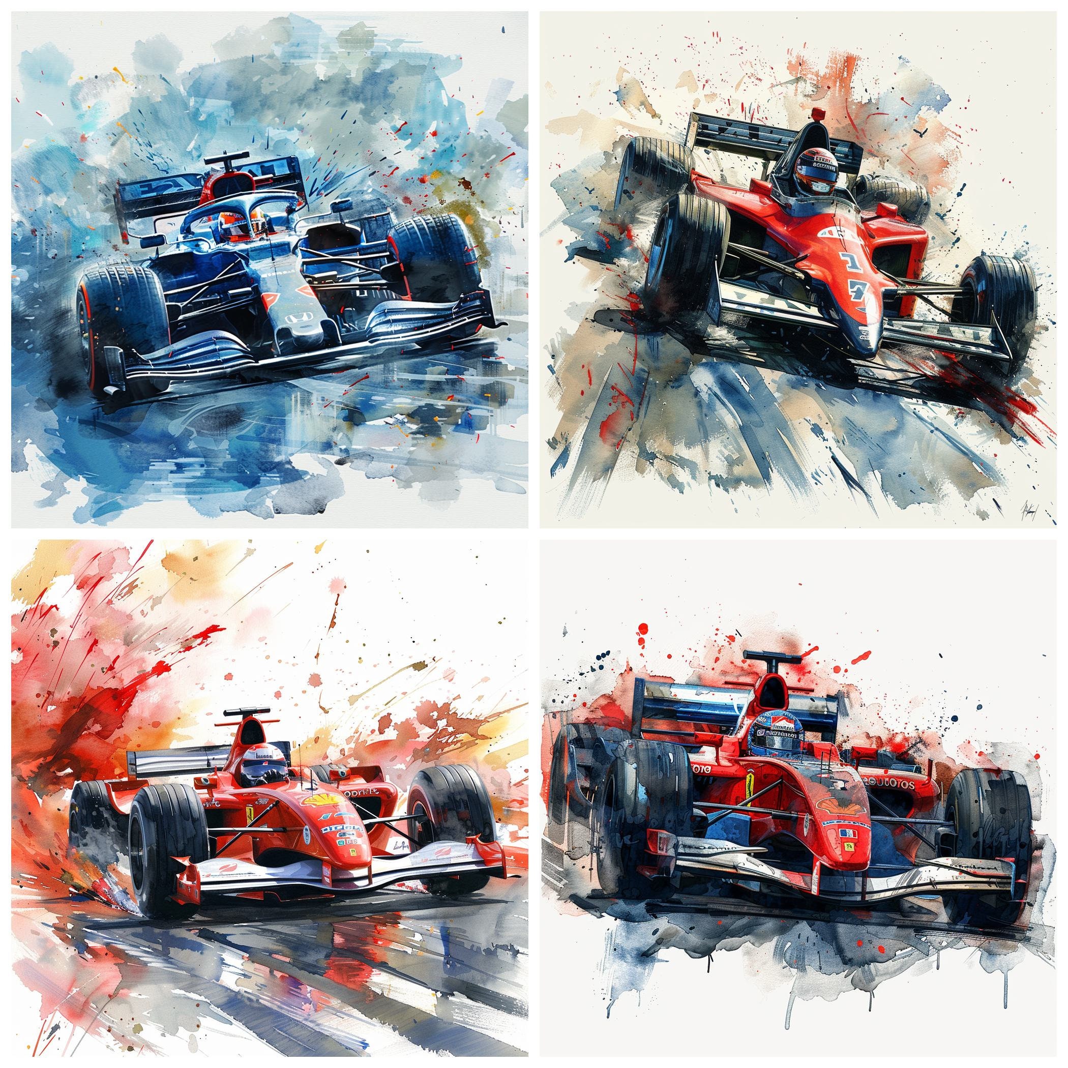 Formula 1 PNG Clipart, Watercolor F1 Race Car Poster Image, Motorsport ...