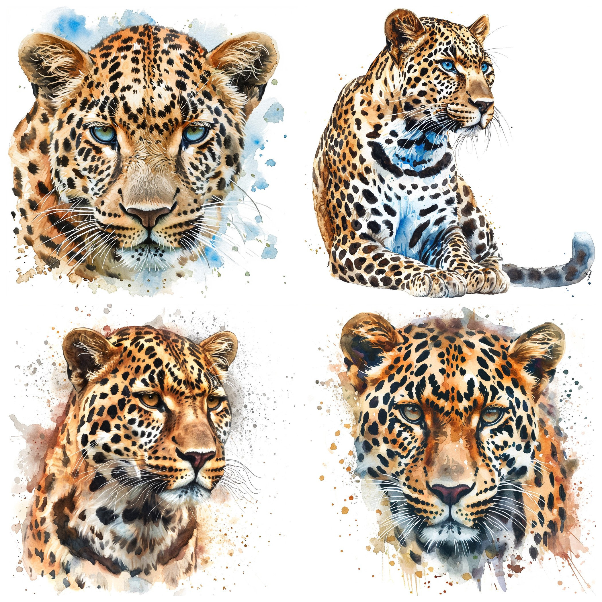 Watercolor Leopard PNG Clipart, 28 Wild Big Cat Panthera Pardus Images ...