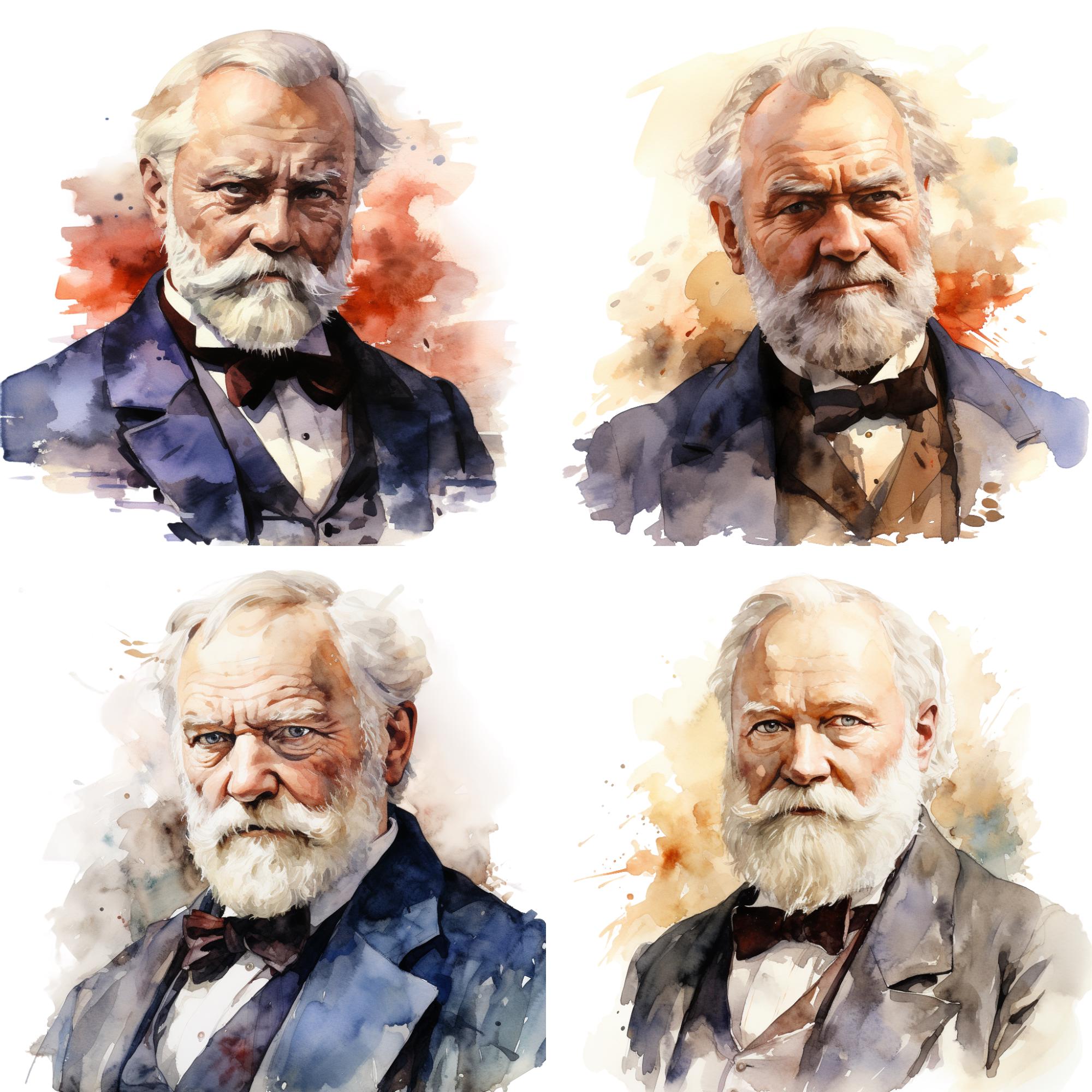 Victor Hugo PNG Clipart Bundle, Watercolor Victor Hugo Romanticism ...
