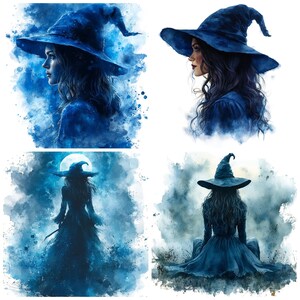 40 Shadow Witch PNG Clipart Bundle, Watercolor Shadow Sorceress ...