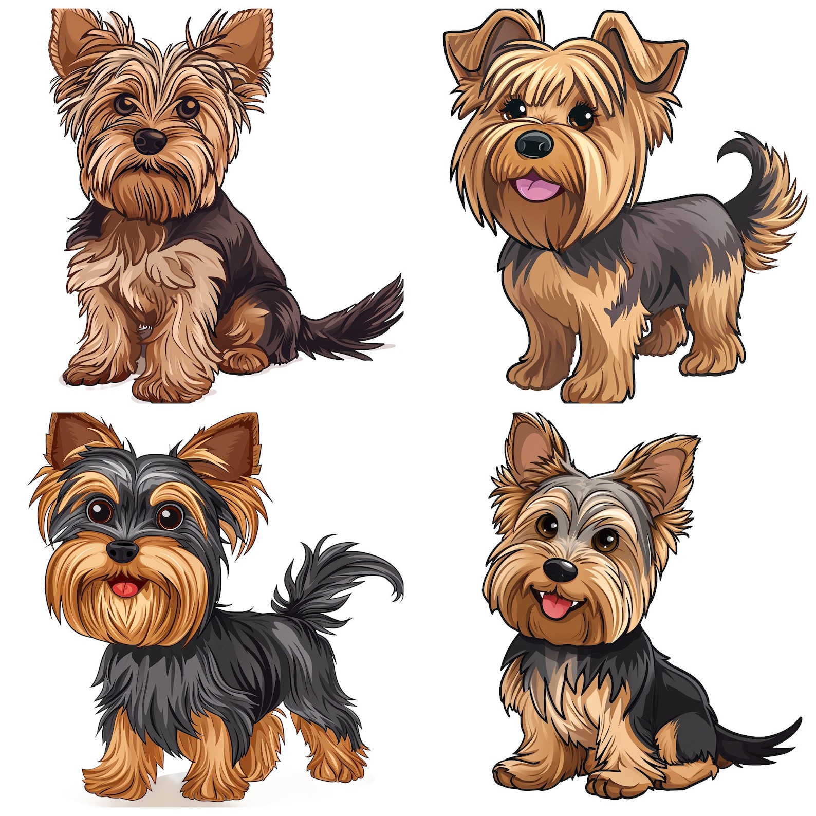 Cartoon Yorkshire Terrier PNG Clipart, 33 Adorable Yorkshire Terrier ...