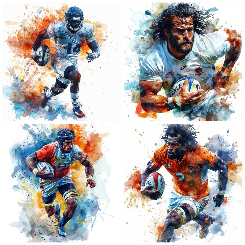 Rugby PNG Clipart, Watercolor 28 Rugby Player Snapshot Sport Image ...