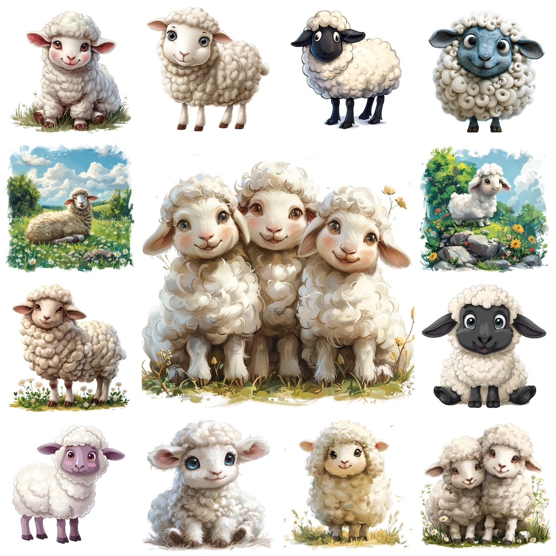 Cartoon Sheep PNG Clipart, Adorable Sheep Illustration, Animated Sheep ...