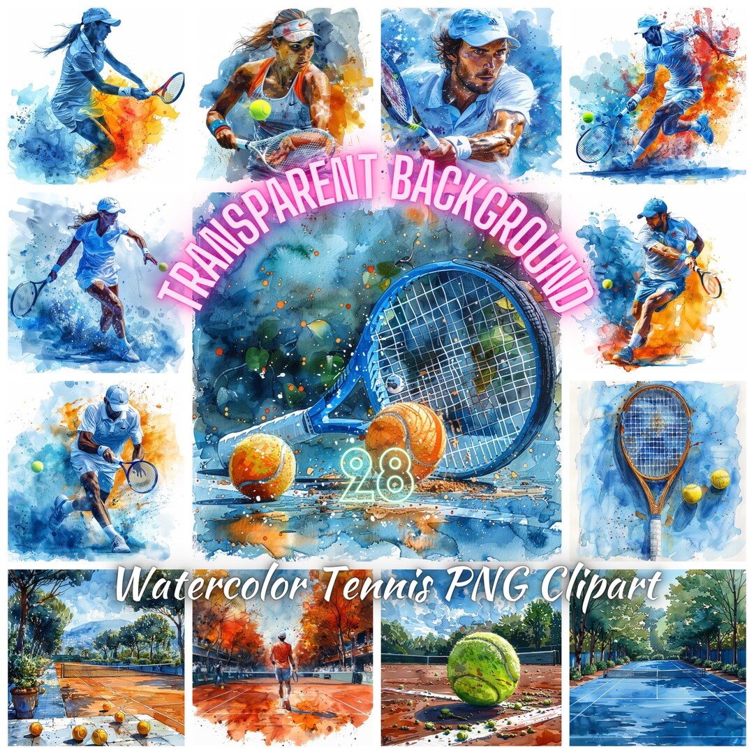 Watercolor Tennis Sport PNG Clipart, 28 Tennis Player Snapshot Dynamic ...
