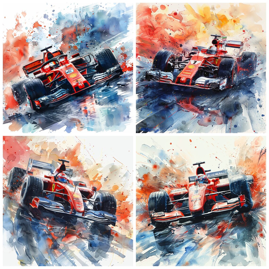 Formula 1 PNG Clipart, Watercolor F1 Race Car Poster Image, Motorsport ...