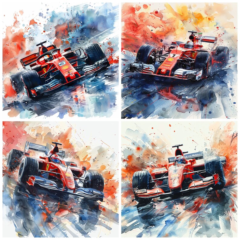 Formula 1 PNG Clipart, Watercolor F1 Race Car Poster Image, Motorsport ...