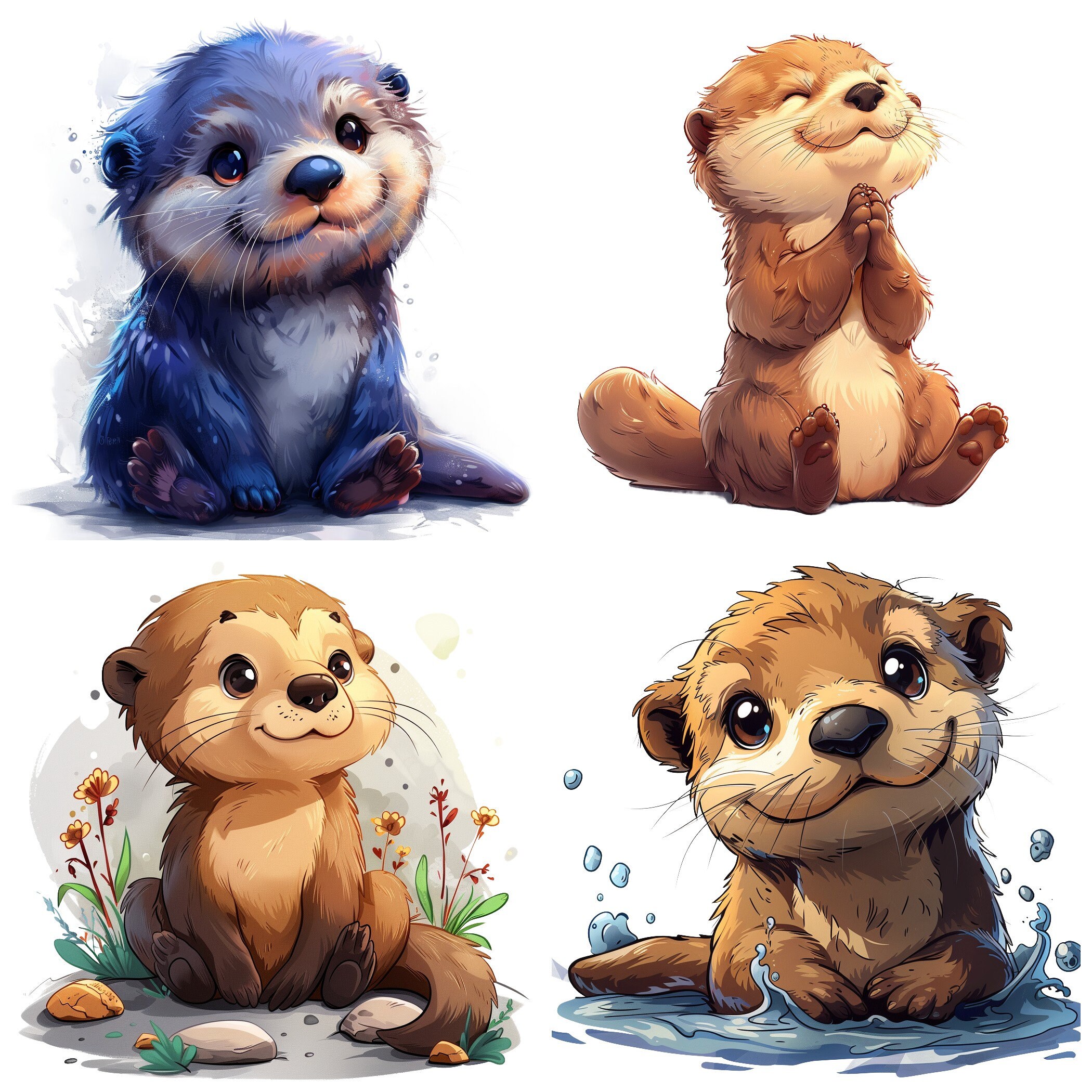 Cartoon Sea Otter PNG Clipart, 47 Adorable Sea Otter Transparent BG ...