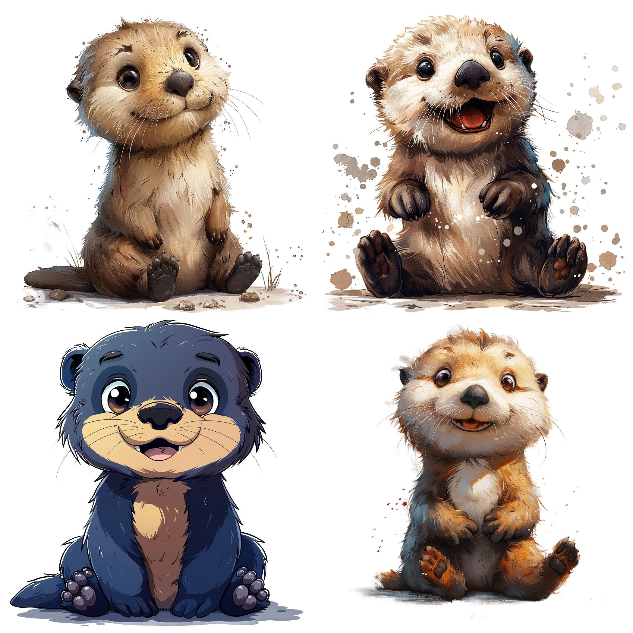 Cartoon Sea Otter PNG Clipart, 47 Adorable Sea Otter Transparent BG ...