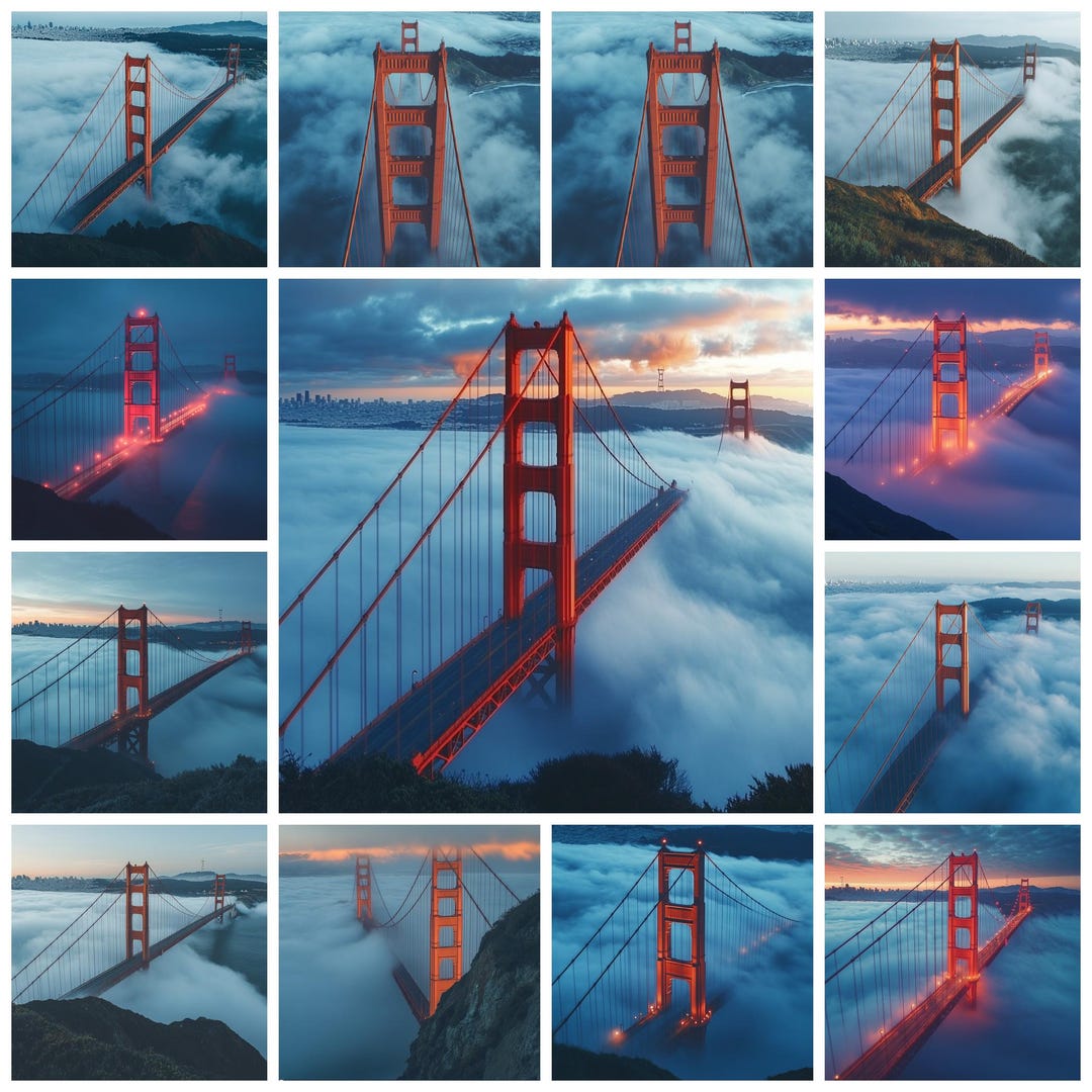 Golden Gate Landscape PNG Clipart Bundle, San Francisco Golden Gate ...