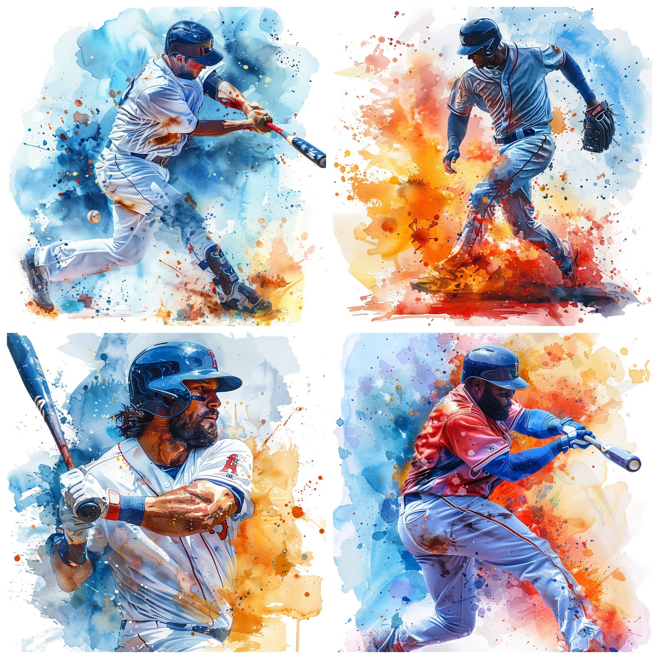 Baseball PNG Sport Game Clipart, Watercolor 47 Baseball Player Dynamic ...