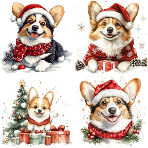 42 Christmas Corgi PNG Clipart Bundle, Xmas Corgi Dog Breed ...
