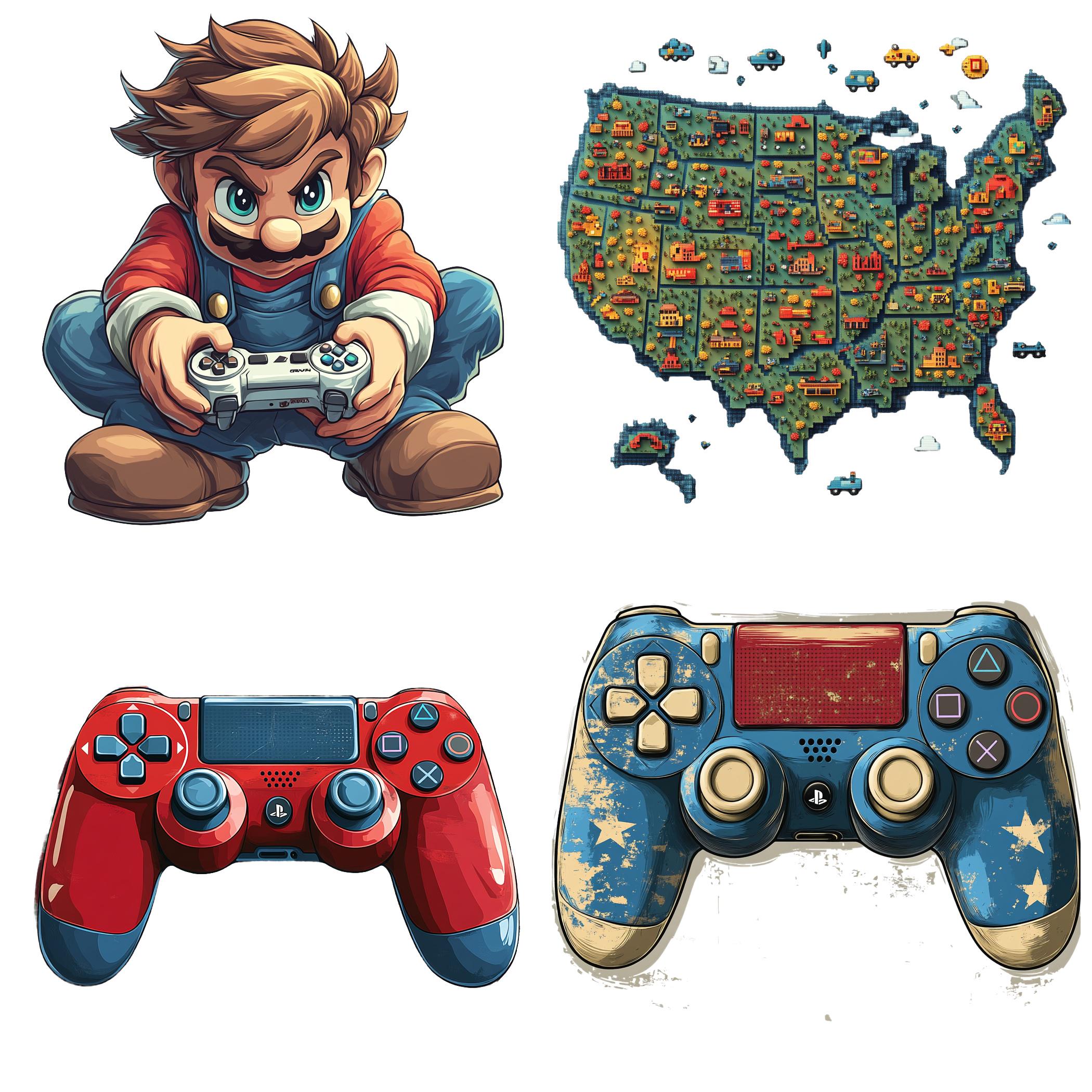 National Video Games Day Clipart Bundle, Gamer Graphics (PNG) - Etsy