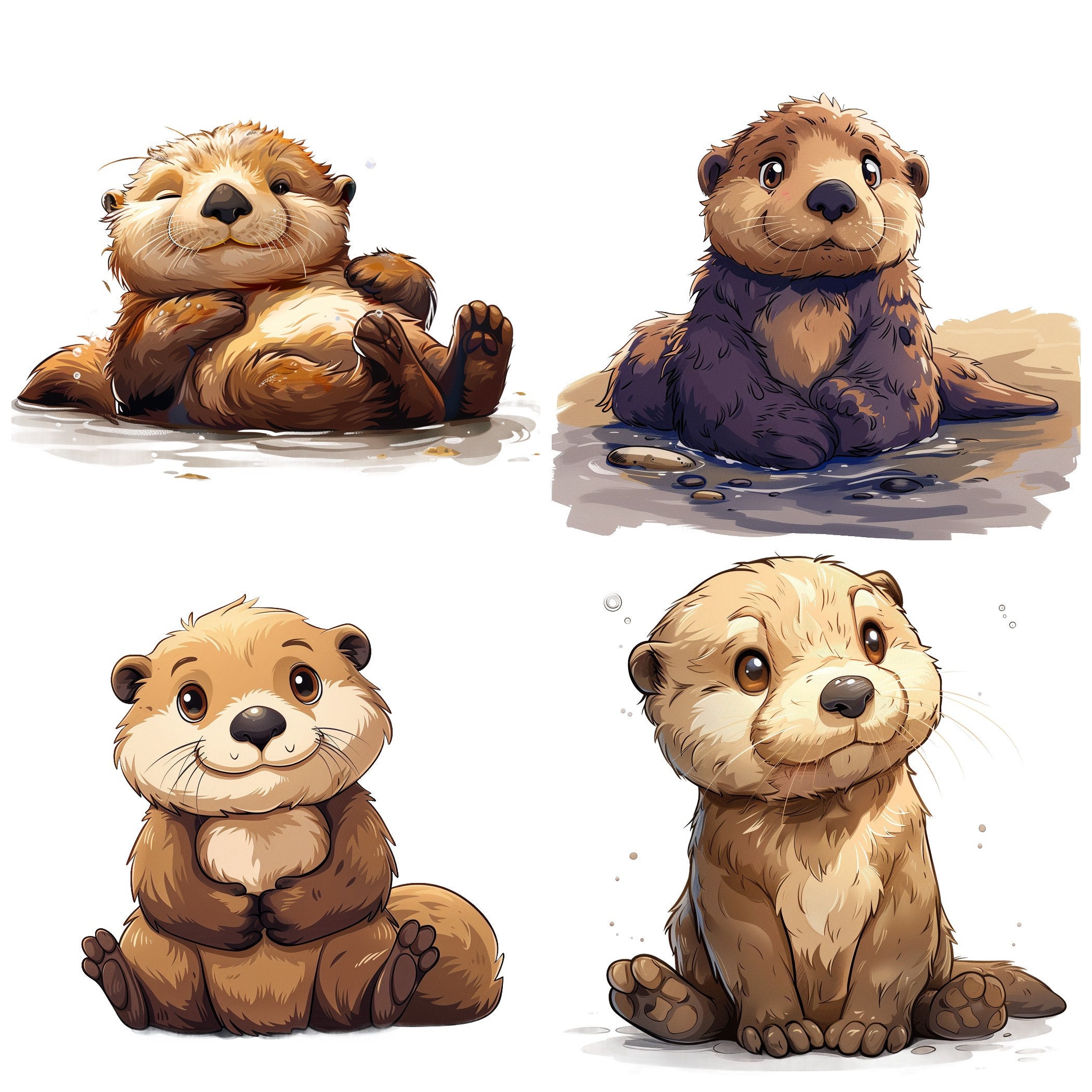Cartoon Sea Otter PNG Clipart, 47 Adorable Sea Otter Transparent BG ...