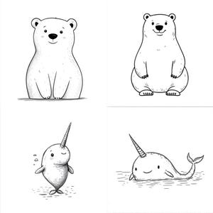 Arctic Animals Line Art PNG Clipart Bundle, Abstract Line Line Art ...
