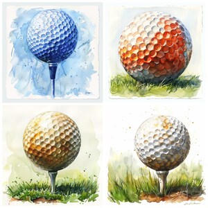 Watercolor Golf PNG Clipart, 24 Golf Course and Golf Ball Images, Golf ...