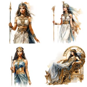 Cleopatra PNG Clipart Bundle, Watercolor Queen of Ancient Egypt ...