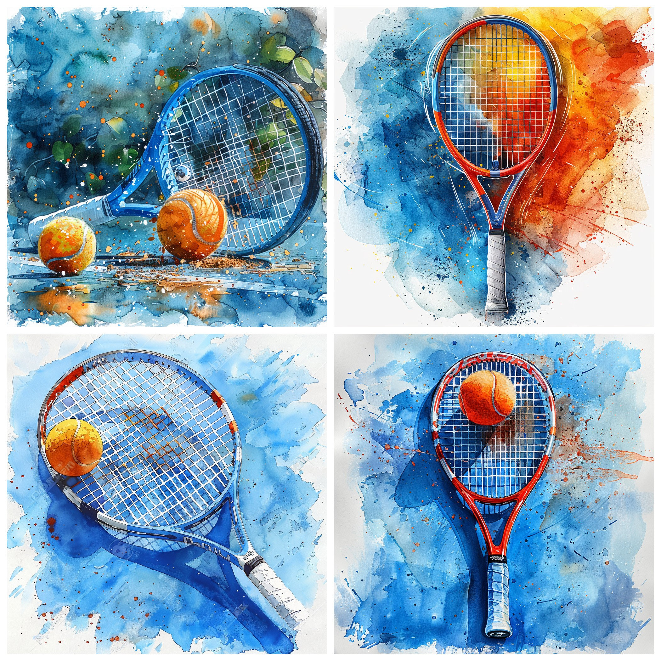 Watercolor Tennis Sport PNG Clipart, 28 Tennis Player Snapshot Dynamic ...
