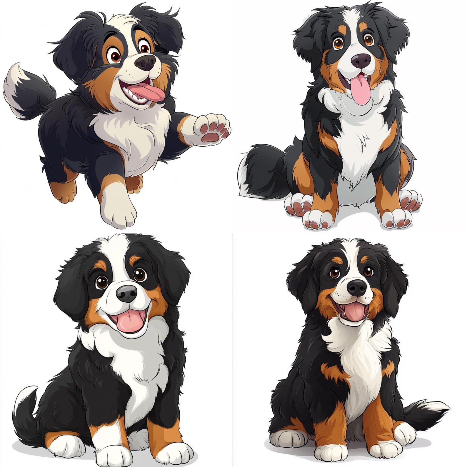 50 Cartoon Bernese Mountain Dog PNG Clipart, Adorable Bernie Puppy ...