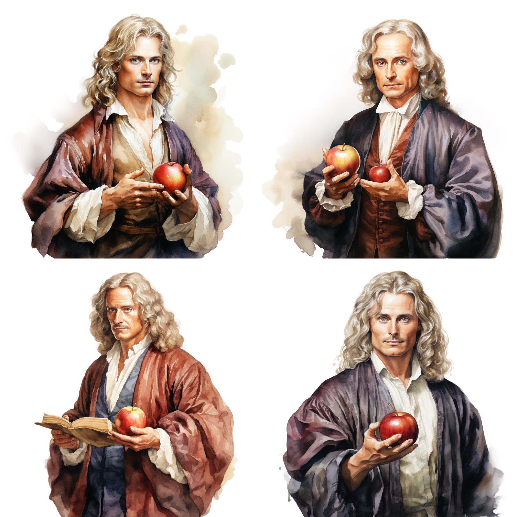 44 Isaac Newton PNG Clipart Bundle, Watercolor Famous Figure Sır Isaac ...