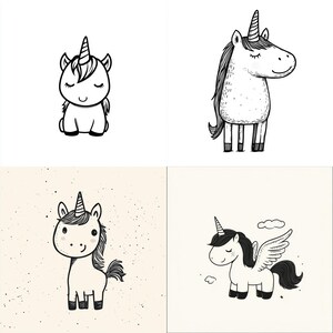 Mythical Creatures Line Art PNG Clipart Bundle, Abstract Line Line Art ...