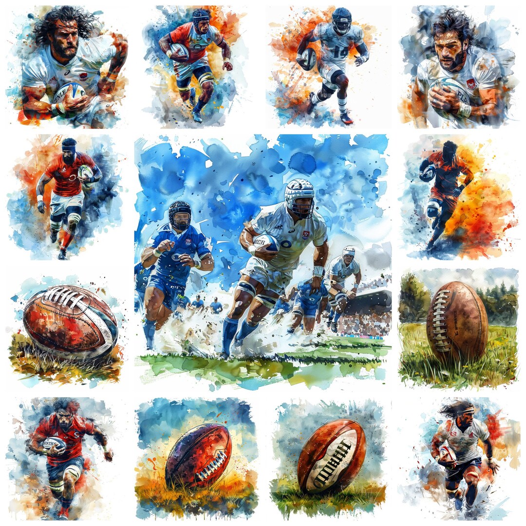 Rugby PNG Clipart, Watercolor 28 Rugby Player Snapshot Sport Image ...