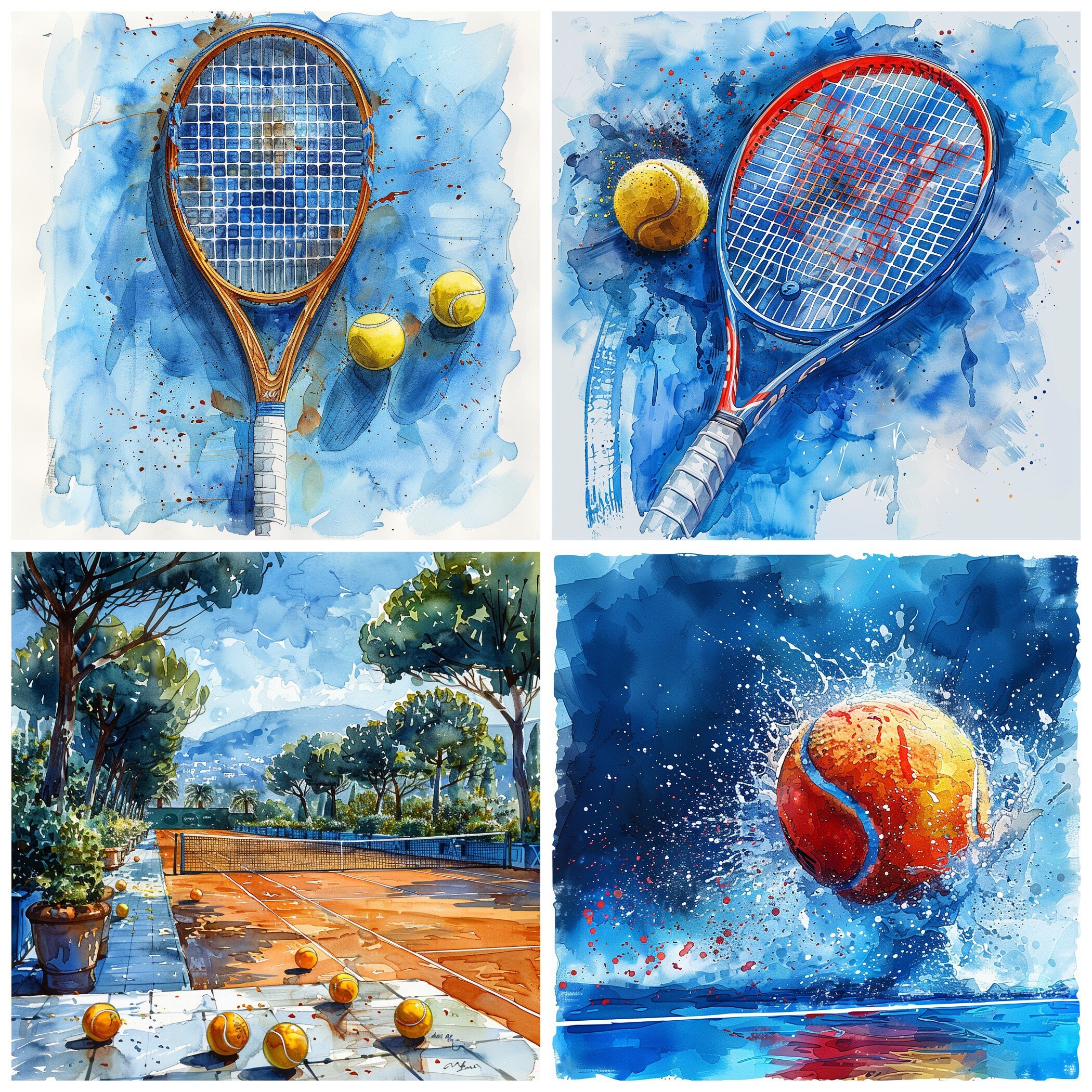 Watercolor Tennis Sport PNG Clipart, 28 Tennis Player Snapshot Dynamic ...