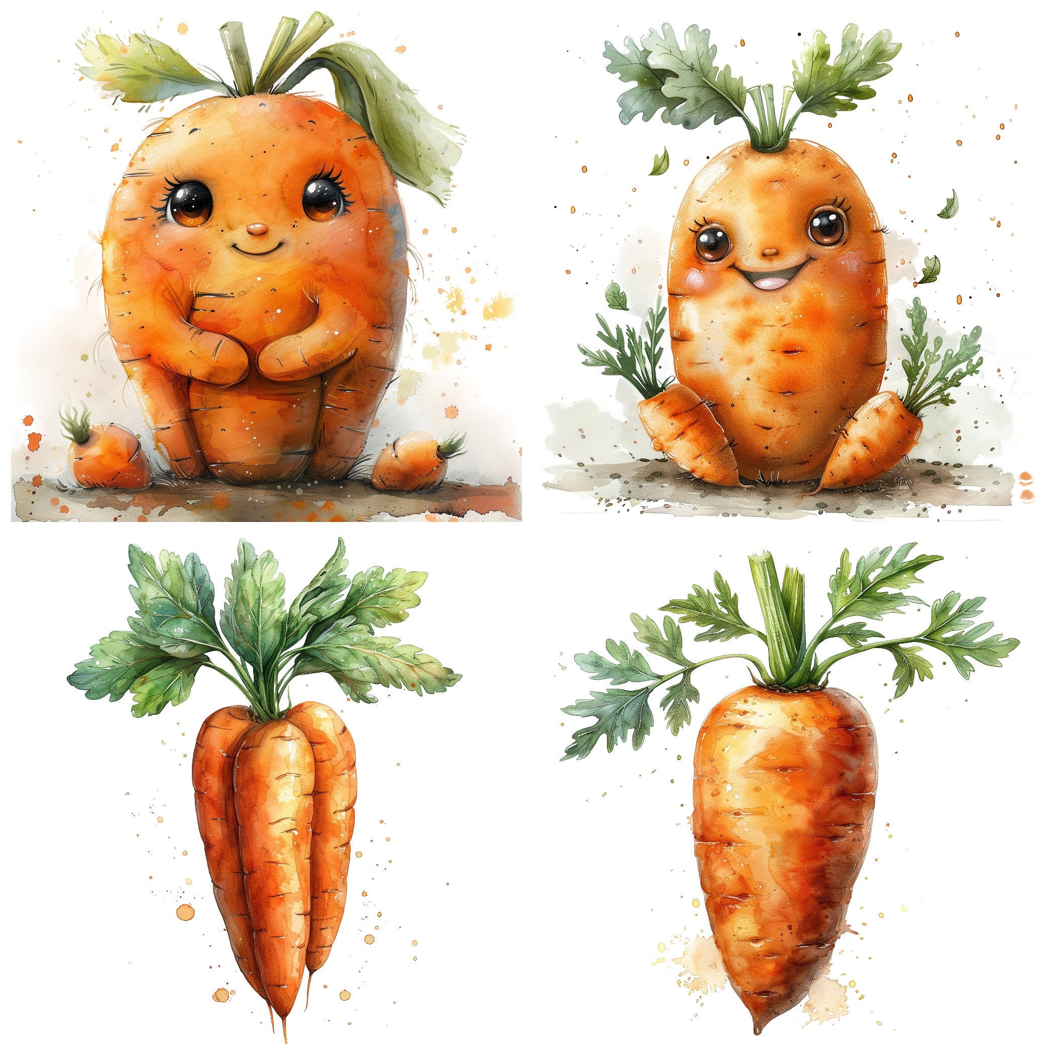 Watercolor Carrot PNG Clipart, 43 Orange Vegetable Carrot Transparent ...