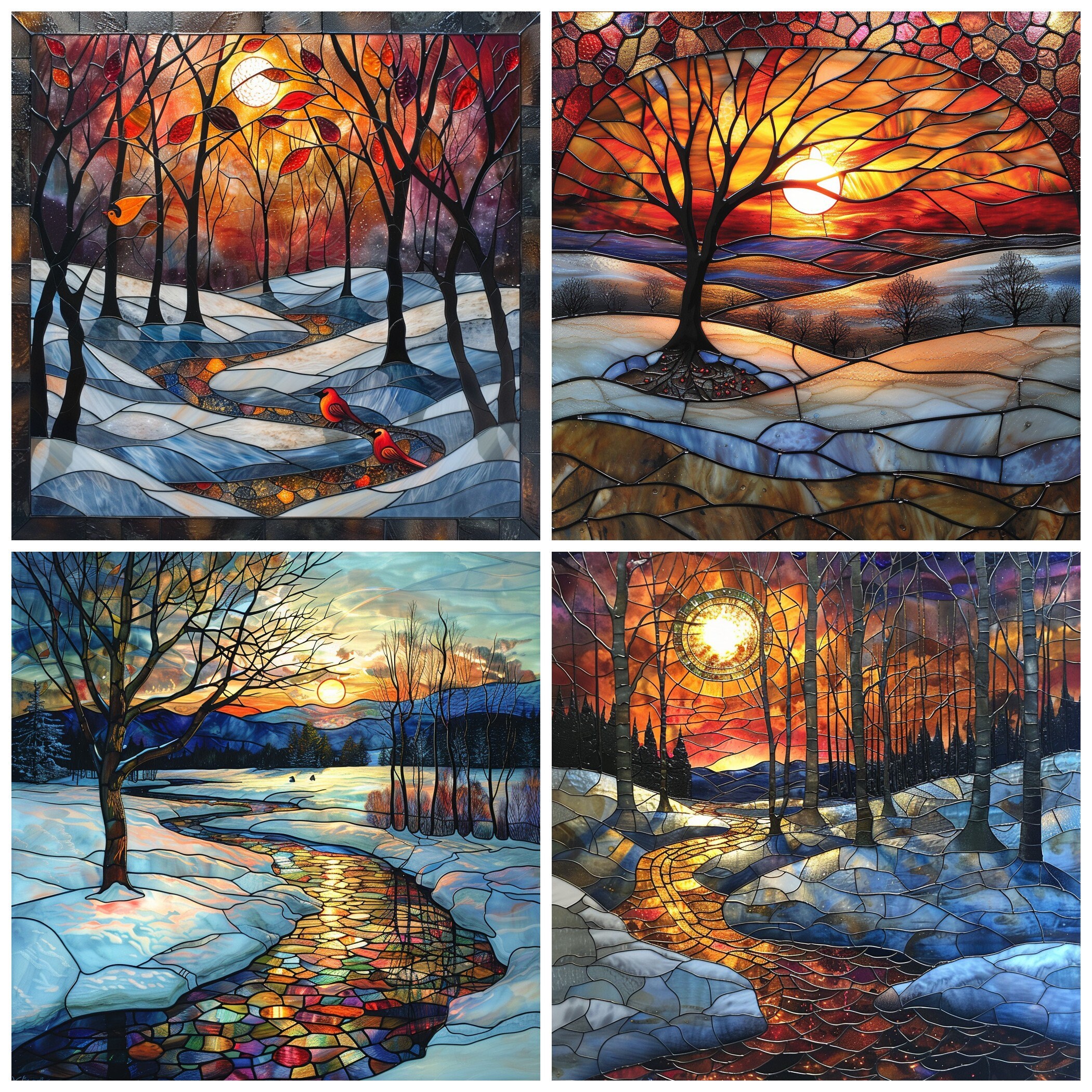 Stained Glass Winter PNG Clipart, 44 Watercolor Stained Glass Window ...