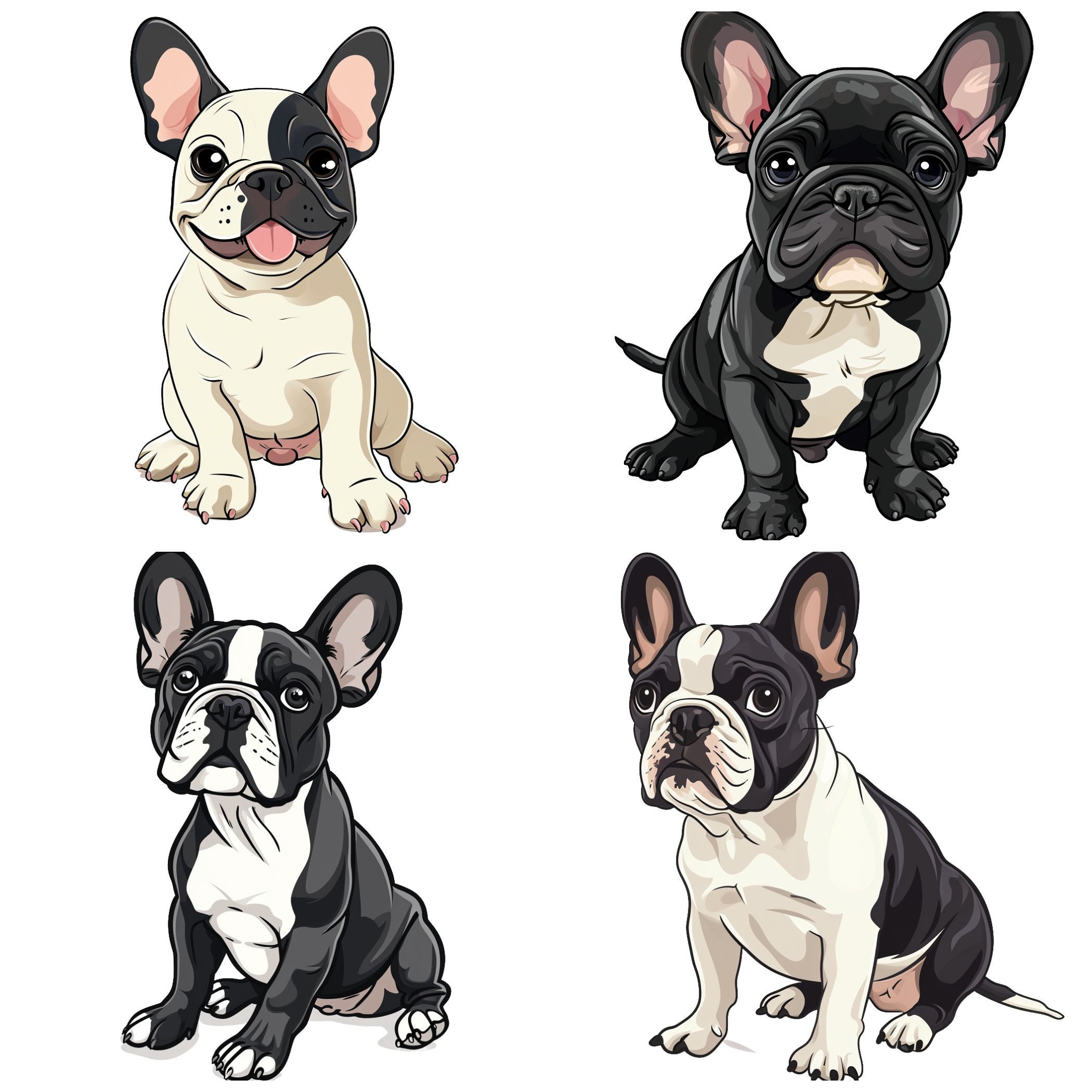 34 Cartoon French Bulldog PNG Clipart, Adorable Cartoon Frenchie ...