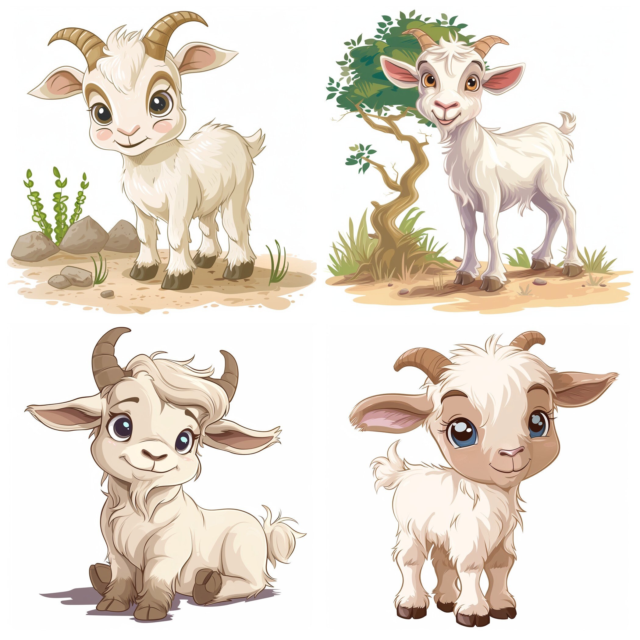 Cartoon Goat PNG Clipart, Adorable Goat Illustration, Animated Cute ...