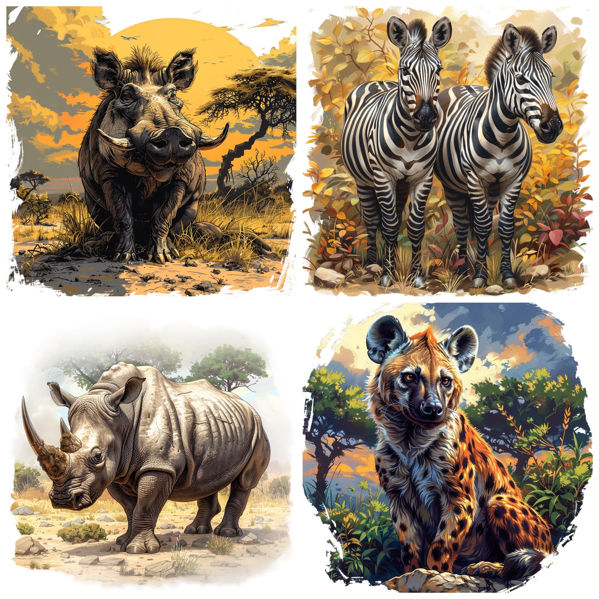 47 Africa Savannah Animals PNG Clipart , Watercolor Savanna Wildlife ...